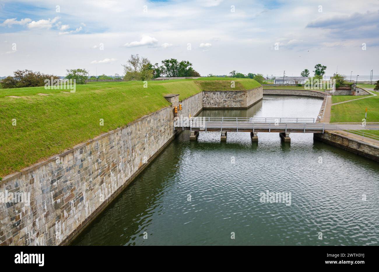Fort Monroe National Monument, in Hampton, Virginia, at Old Point ...