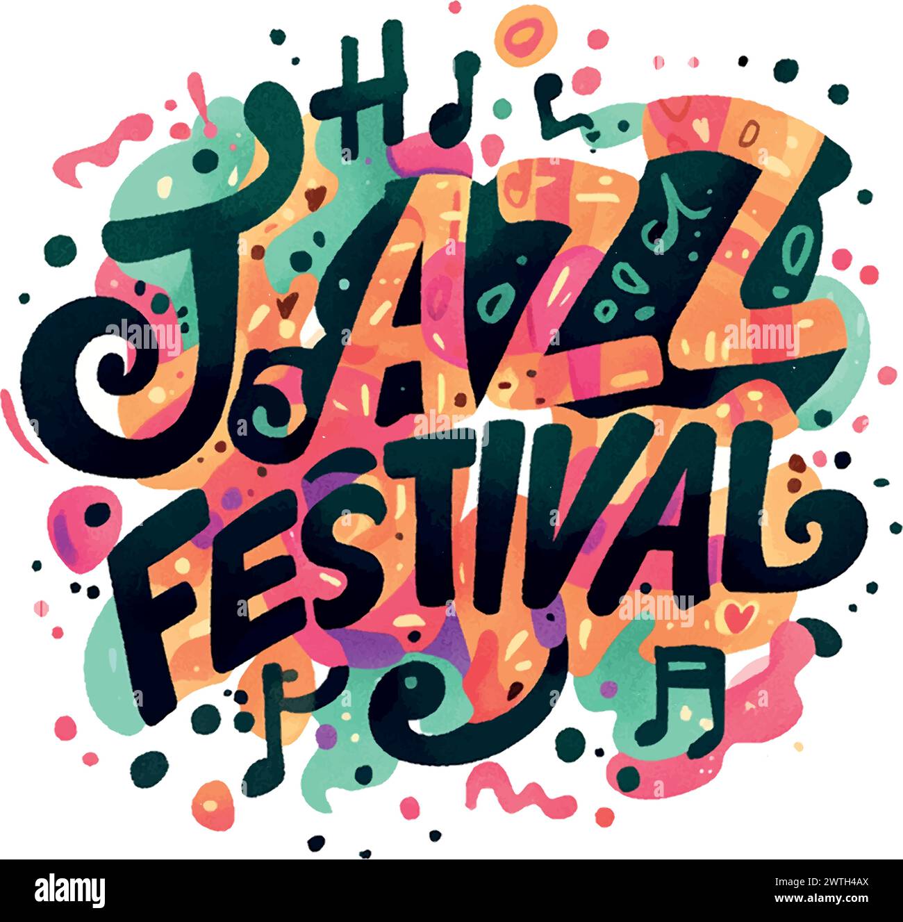 Jazz festival is a colorful and lively event. Logo Lettering text Stock ...