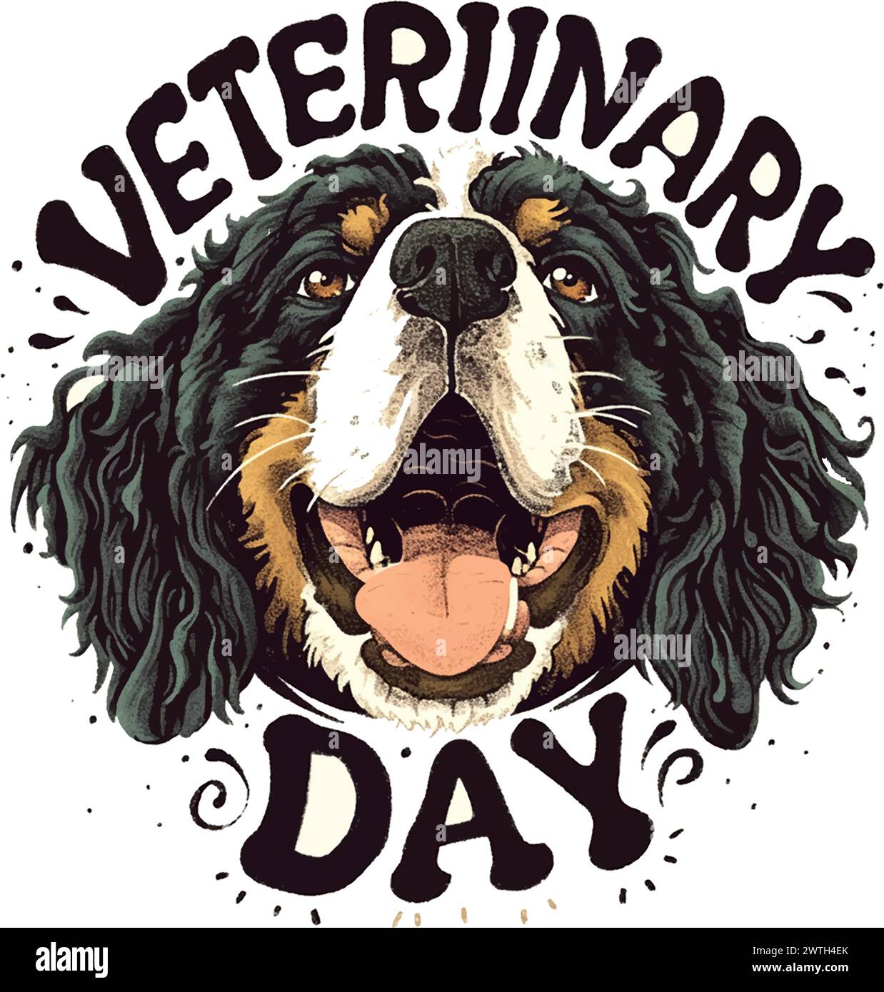 A dog with a smiling face is on a white background with the words ...