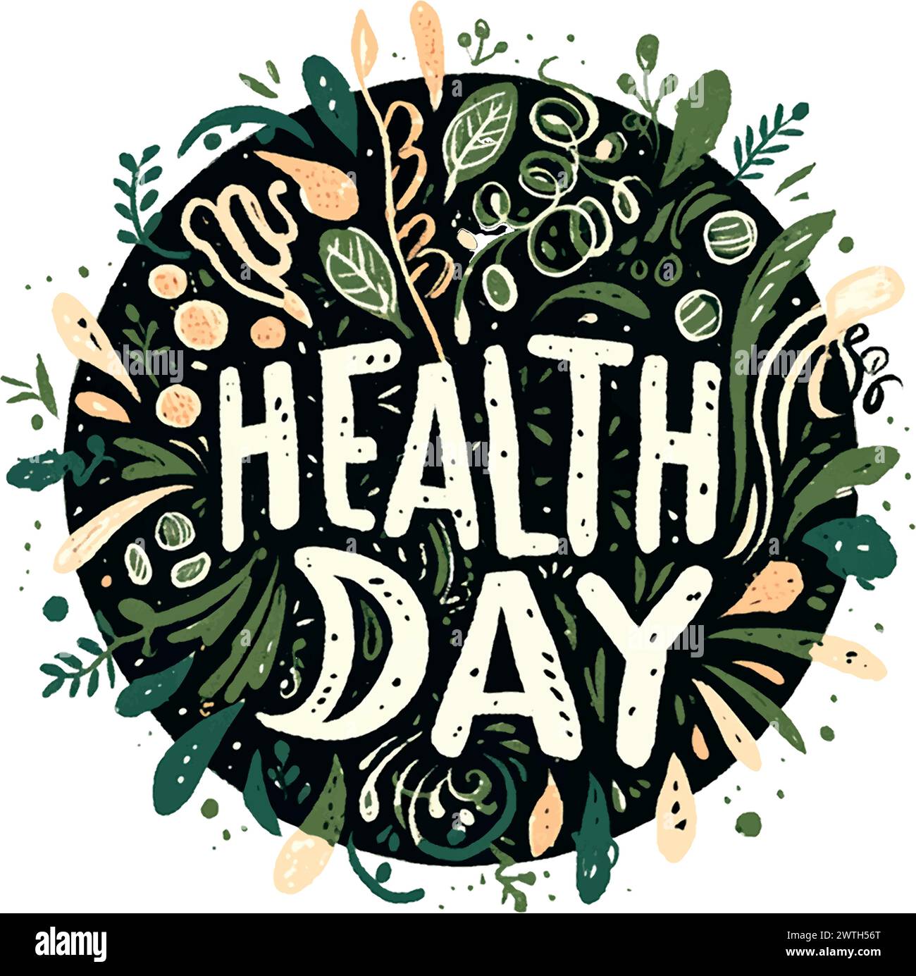 A colorful design of fruits and vegetables with the words Health Day ...