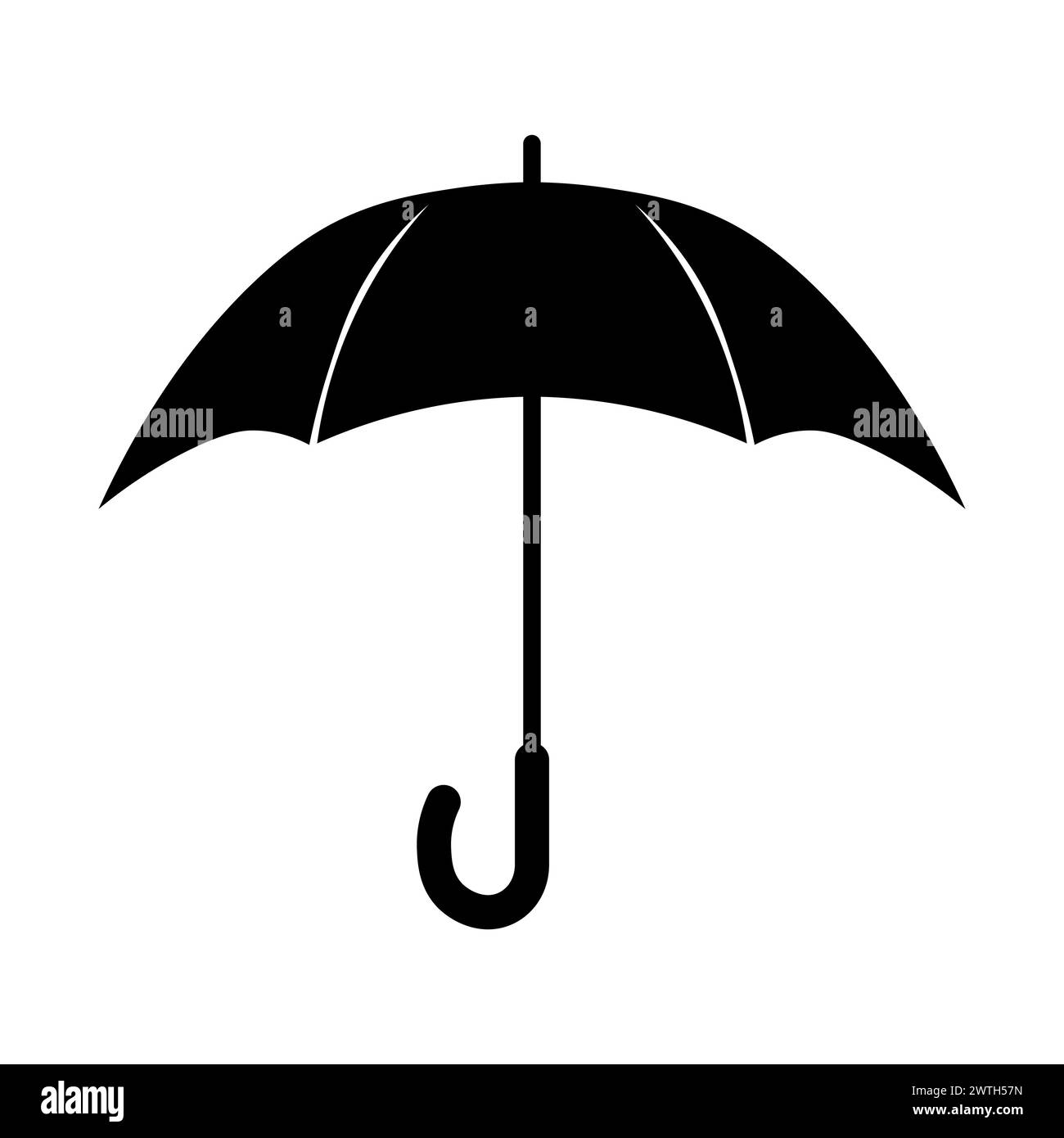 black vector umbrella icon on white background Stock Vector Image & Art ...