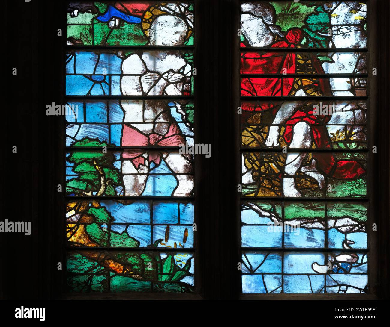 Jesus Christ is baptised in the river Jordan by John the Baptist, King ...