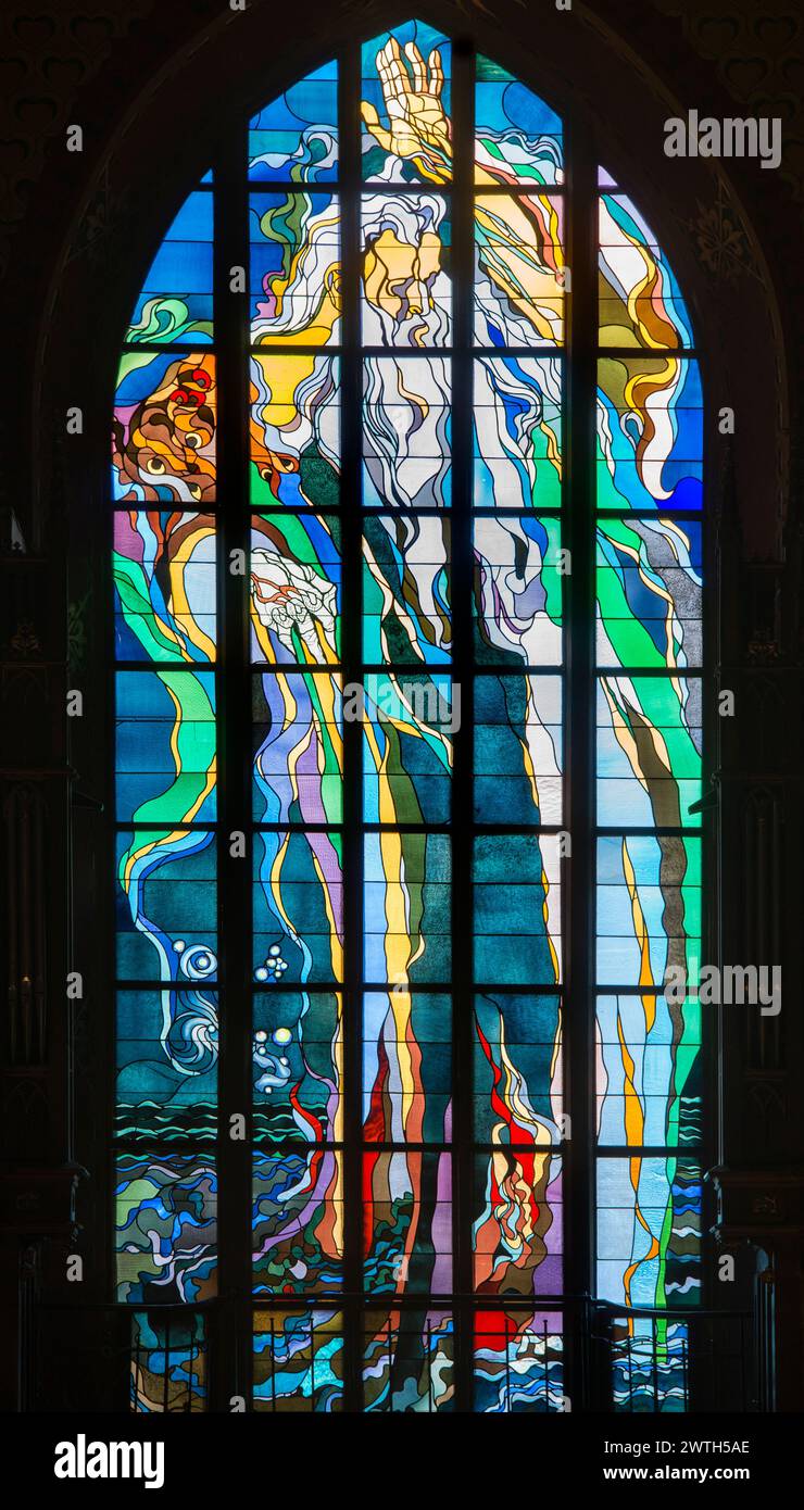 Stained glass window god the father by stanislaw wyspianski hi-res ...