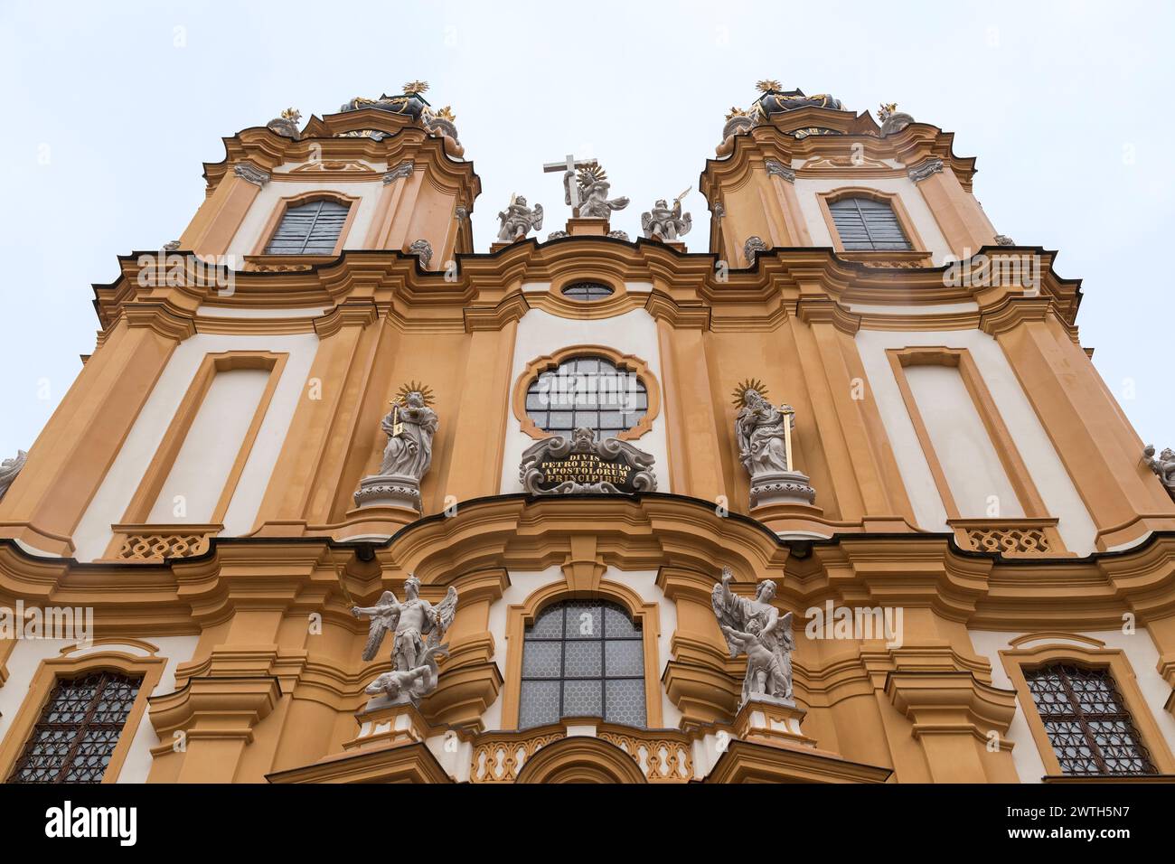 MELK, AUSTRIA - MAY 12, 2019: This is a fragment of the baroque facade ...