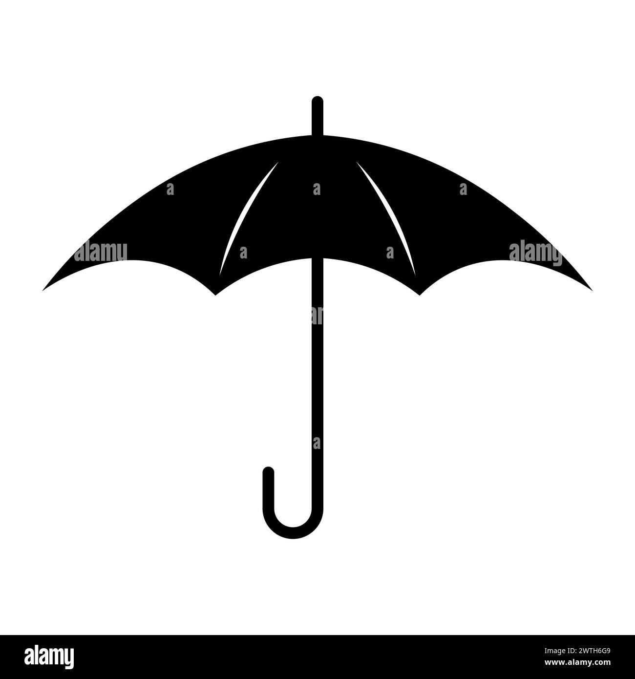 black vector umbrella icon on white background Stock Vector Image & Art ...