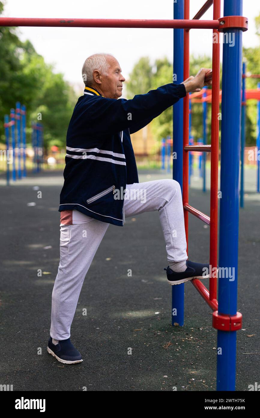 Sports grandfather doing fitness hi-res stock photography and images ...