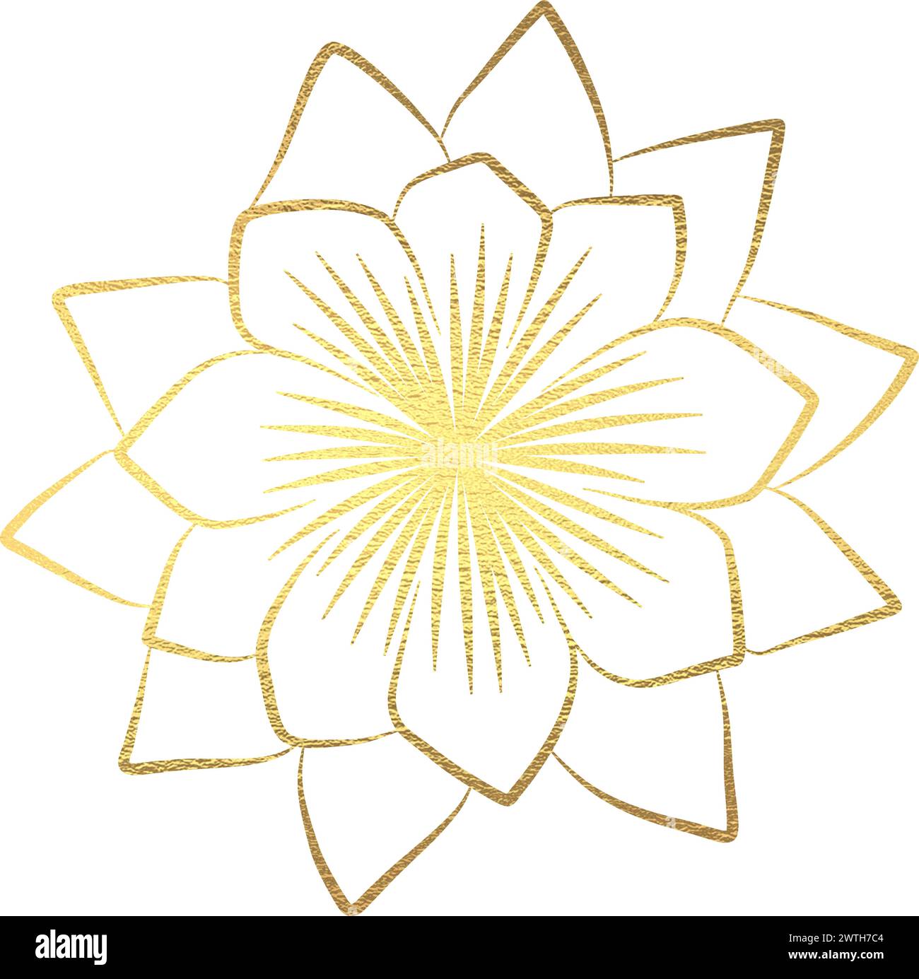 Golden lotus flower line art Stock Vector Image & Art - Alamy