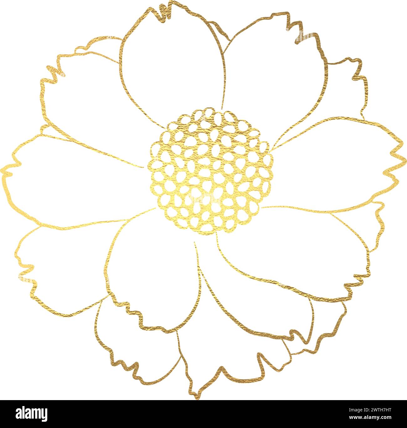 Golden flower line art Stock Vector Image & Art - Alamy