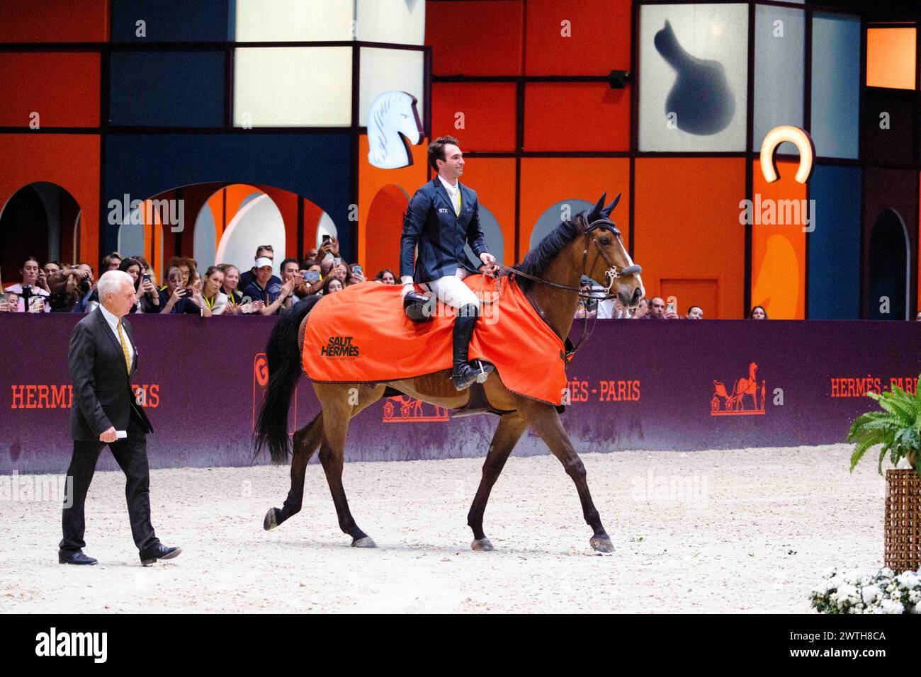 Paris, France. 17th Mar, 2024. Julien ANQUETIN (FRA) riding BLOOD ...