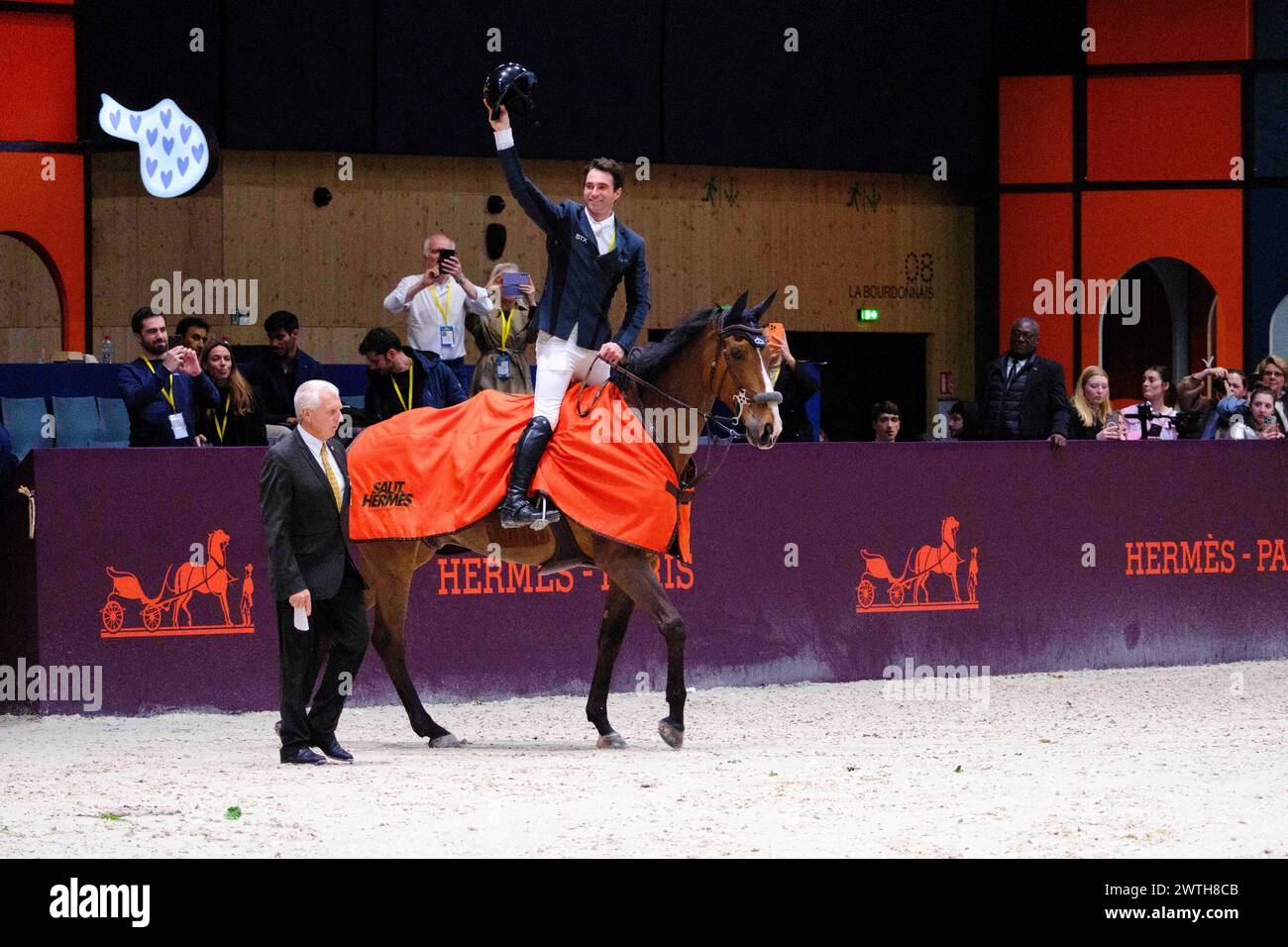Paris, France. 17th Mar, 2024. Julien ANQUETIN (FRA) riding BLOOD ...