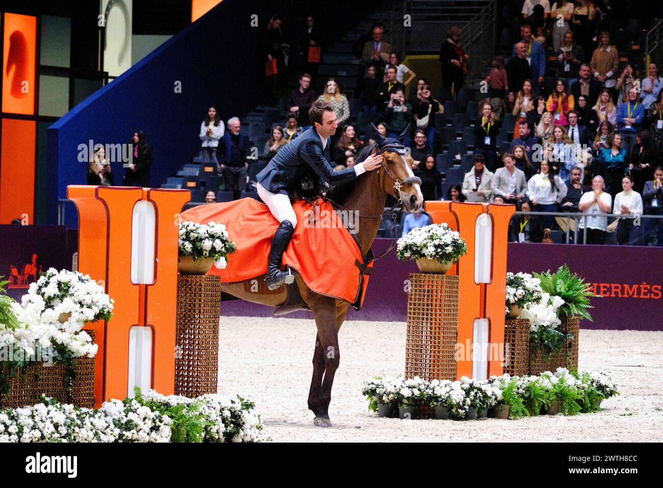 Paris, France. 17th Mar, 2024. Julien ANQUETIN (FRA) riding BLOOD ...