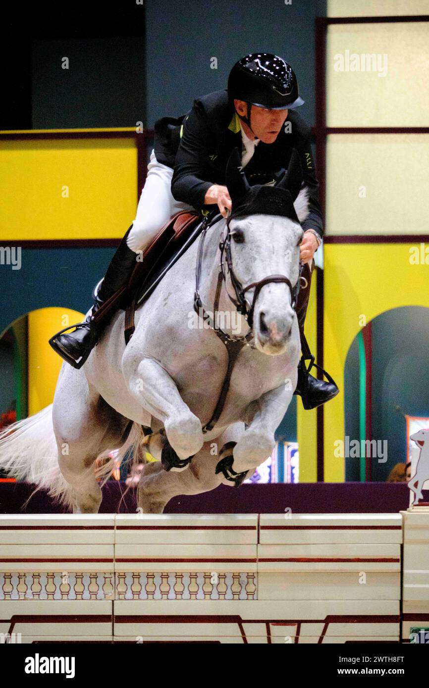Paris, France. 17th Mar, 2024. Peder FREDRICSON (SWE) riding CATCH ME ...