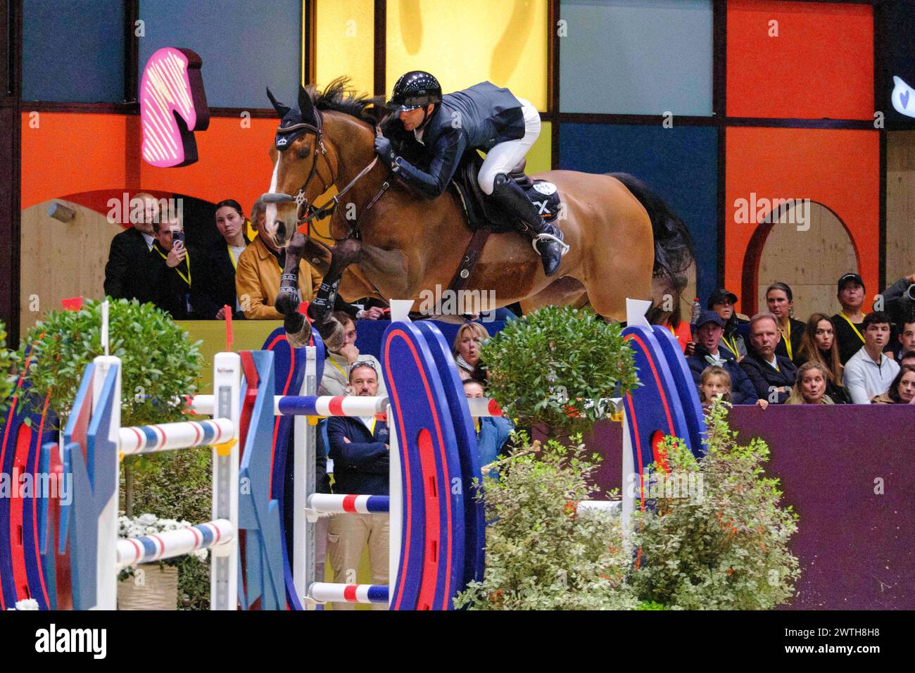 Paris, France. 17th Mar, 2024. Julien ANQUETIN (FRA) riding BLOOD ...