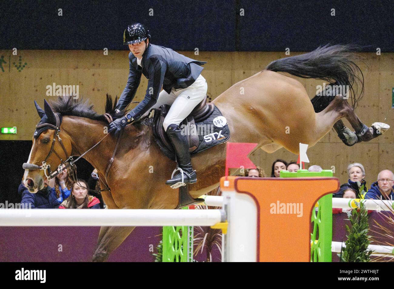 Paris, France. 17th Mar, 2024. Julien ANQUETIN (FRA) riding BLOOD ...