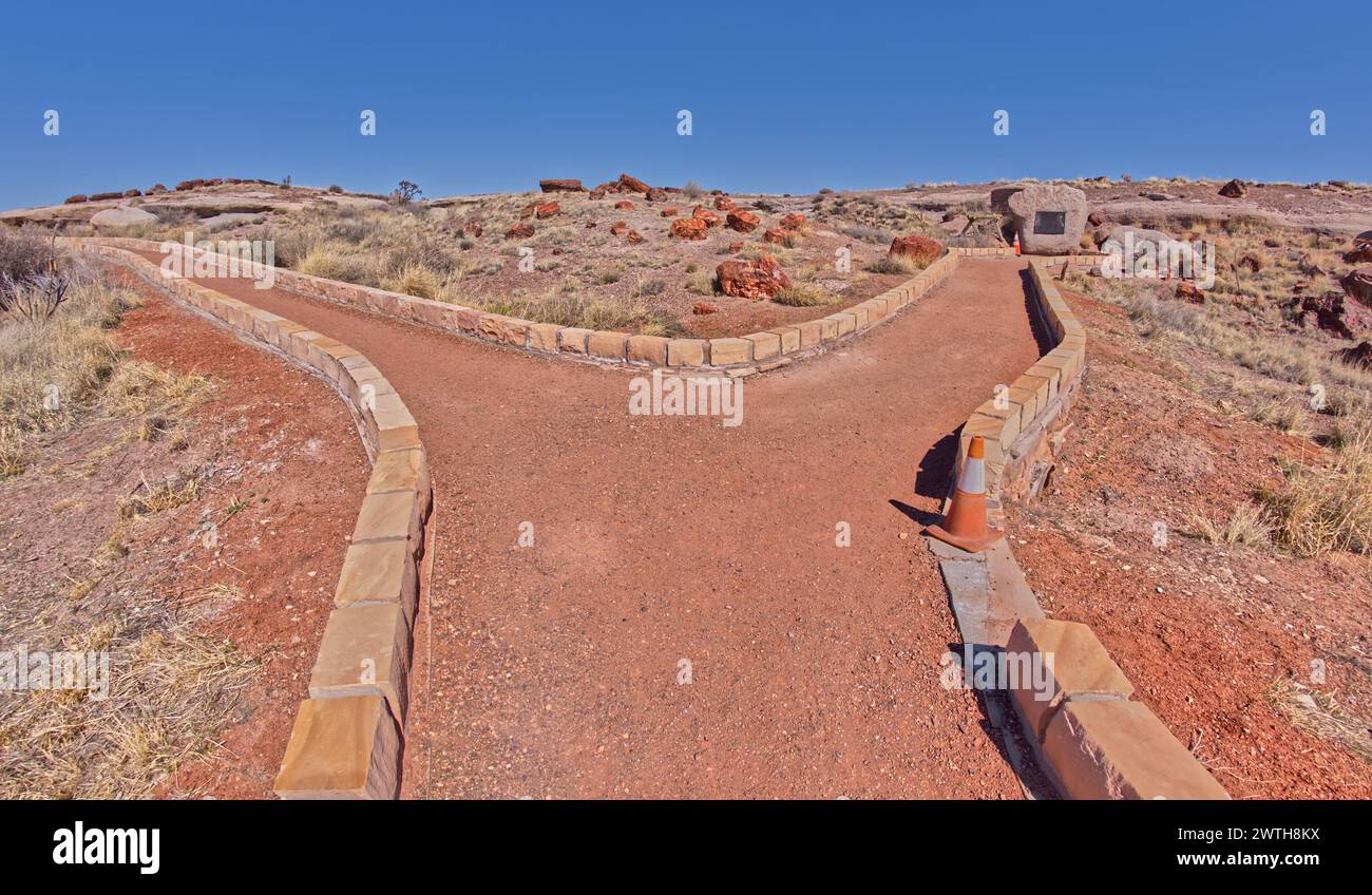 Trail divide in the Giant Logs Trail at Petrified Forest AZ Stock Photo ...