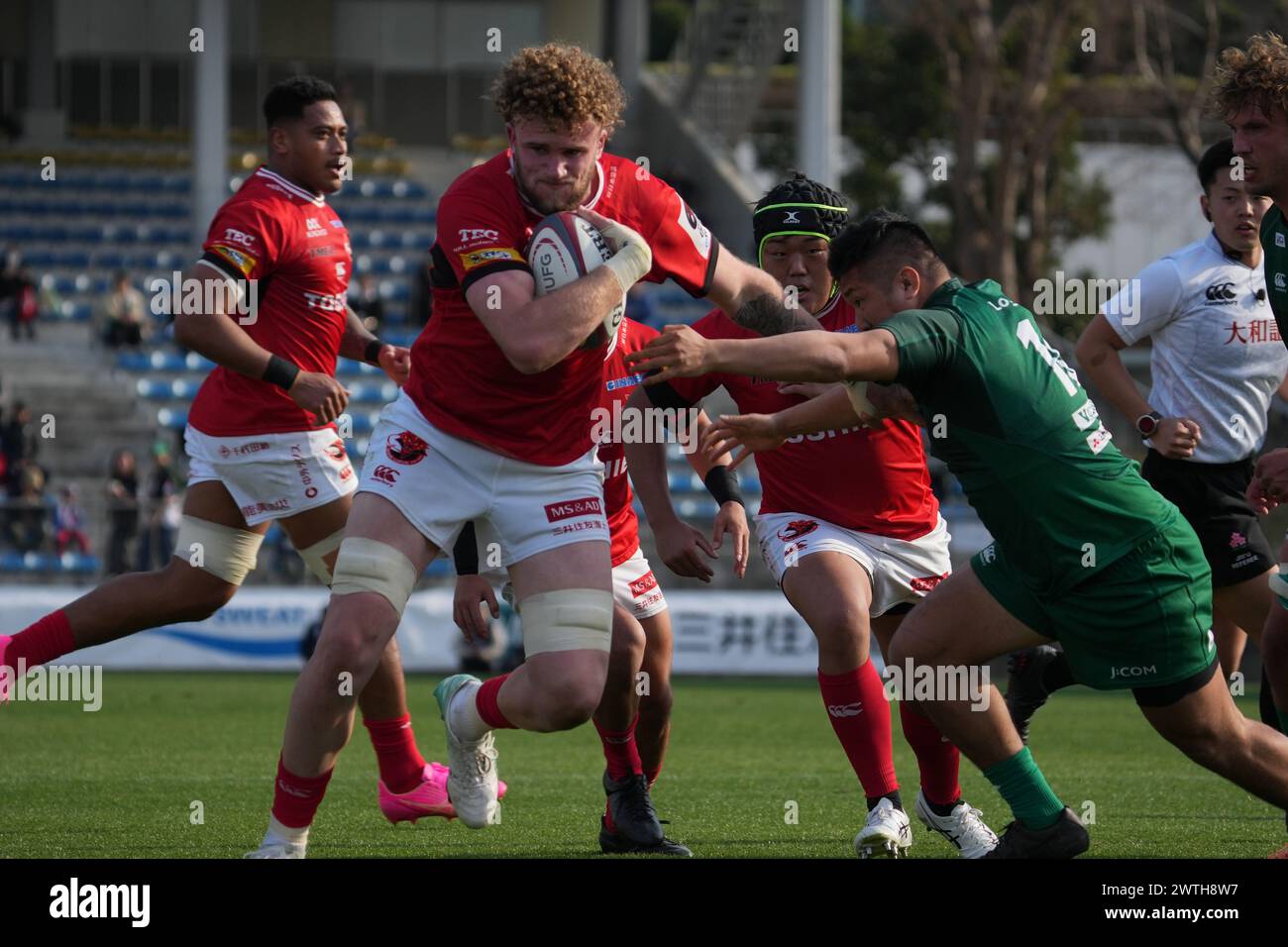 Brave Lupus' Warner Dearns during the 2023-24 Japan Rugby League One ...