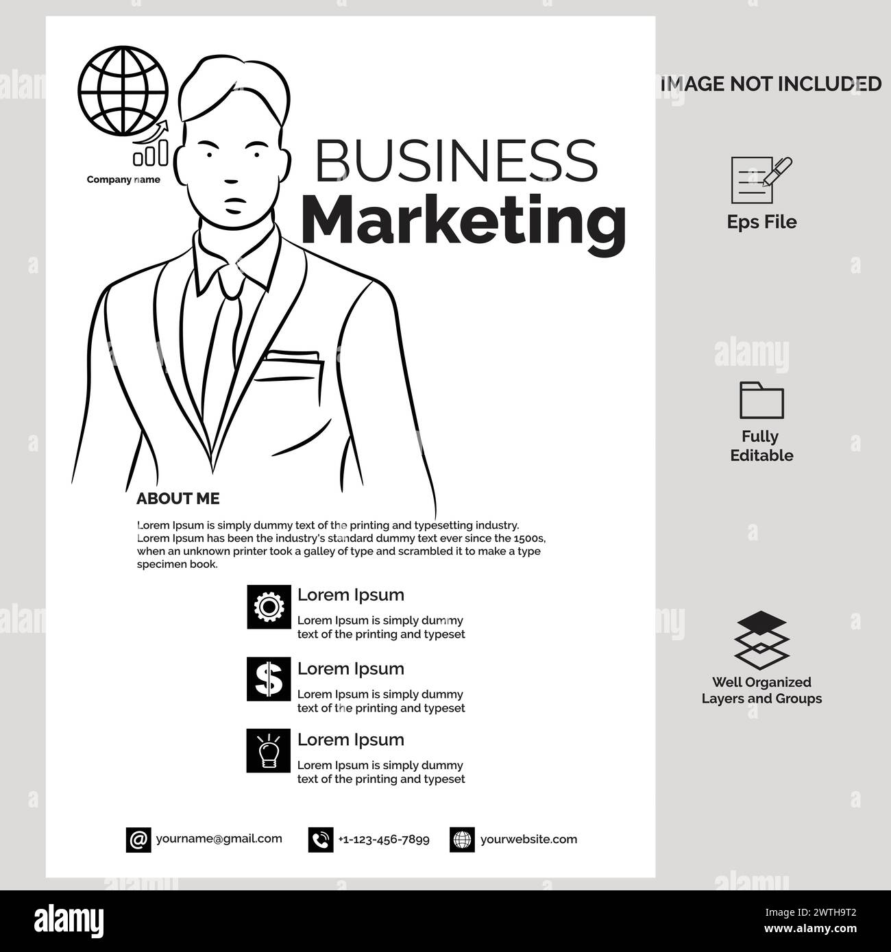 Creative flyer layout design Black and White Stock Photos & Images - Alamy