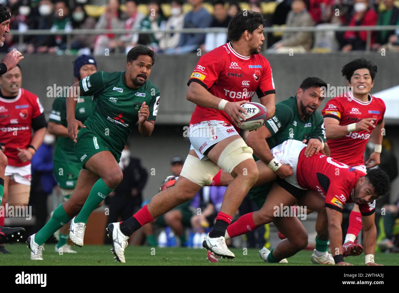 Brave Lupus' PJ Steenkamp during the 2023-24 Japan Rugby League One ...