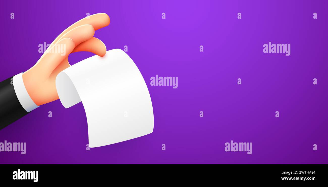 Cartoon illustration man holding paper hi-res stock photography and ...