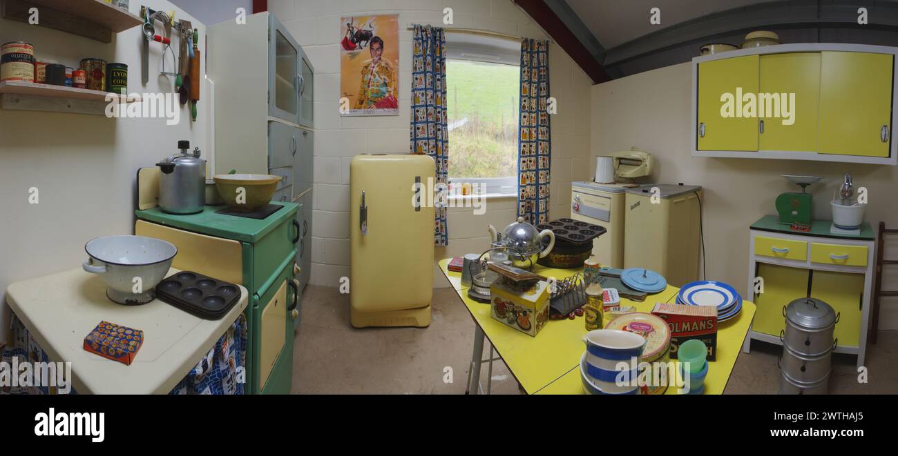 Kitchen, 1950`s Museum, Denbigh, North Wales, United Kingdom Stock ...