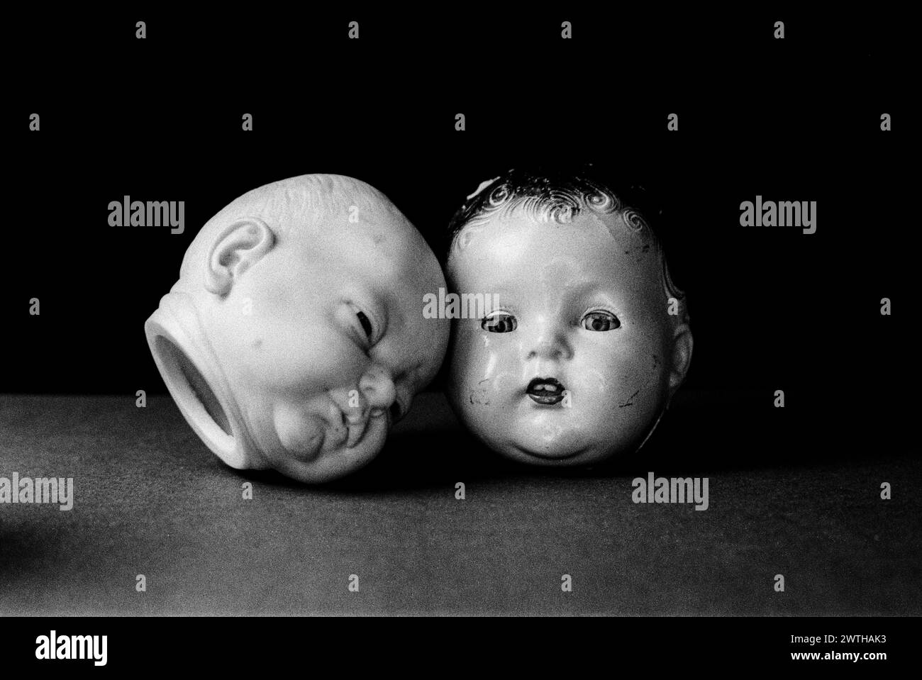 Dolls Heads photographed in the studio Stock Photo - Alamy