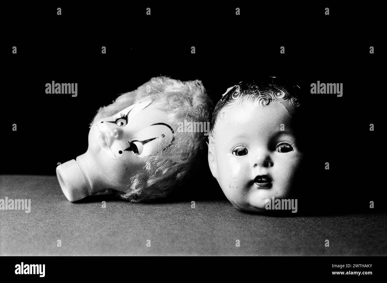 Dolls Heads photographed in the studio Stock Photo - Alamy