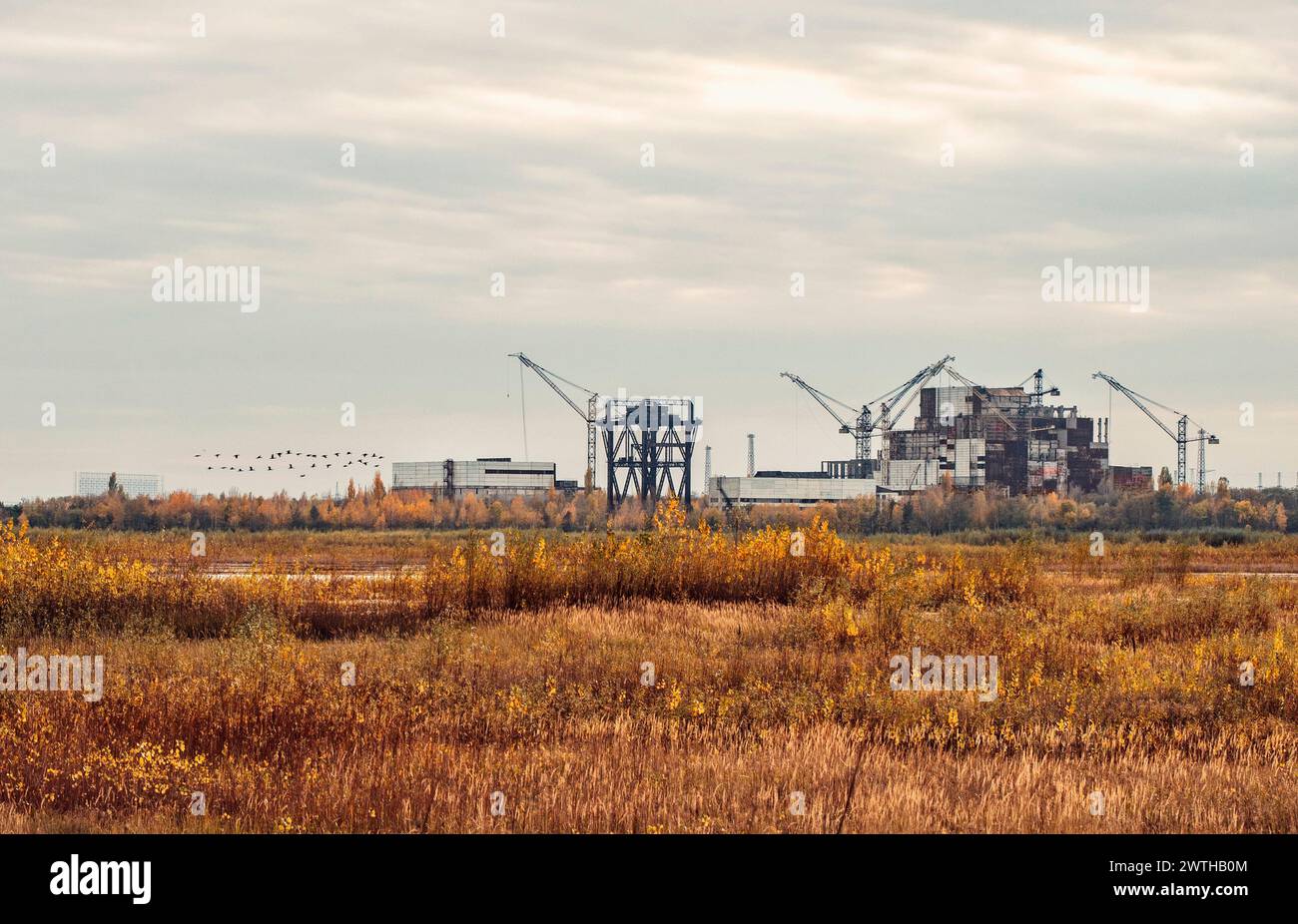 View on the Unfinished reactor of Unit 5 and 6 Chernobyl Nuclear Power ...