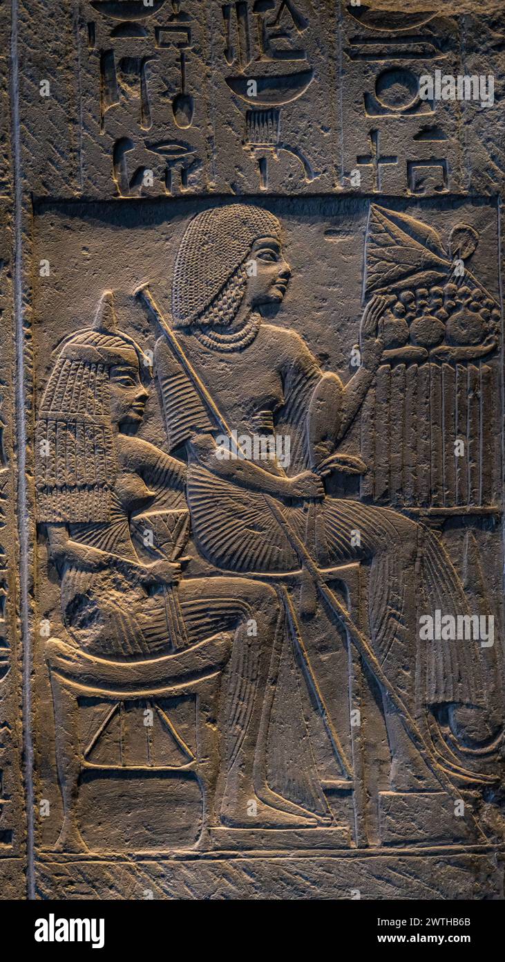 A closeup of an ancient Egyptian carvings on an old stone Stock Photo ...