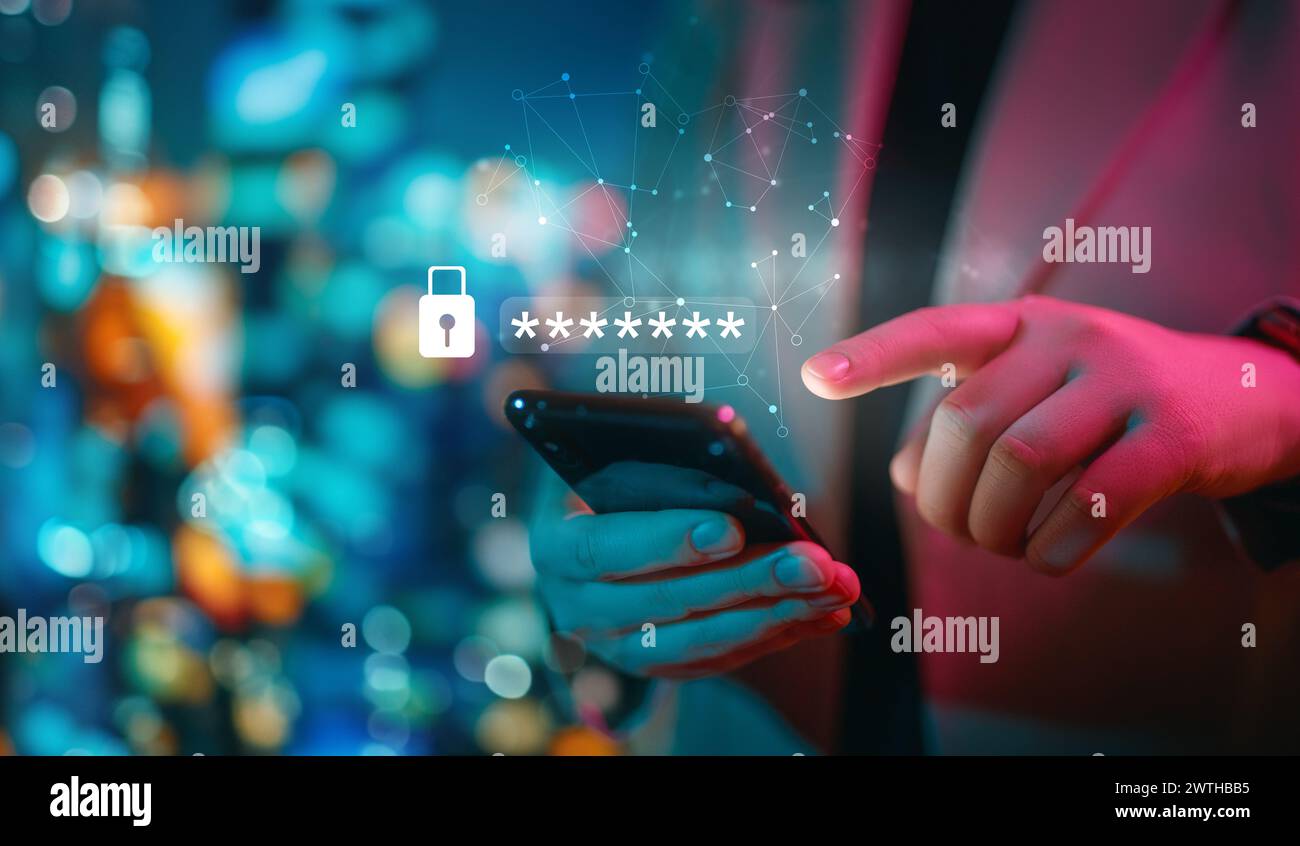 Lock The Phone With A Password For Mobile Cybersecurity Or A Password