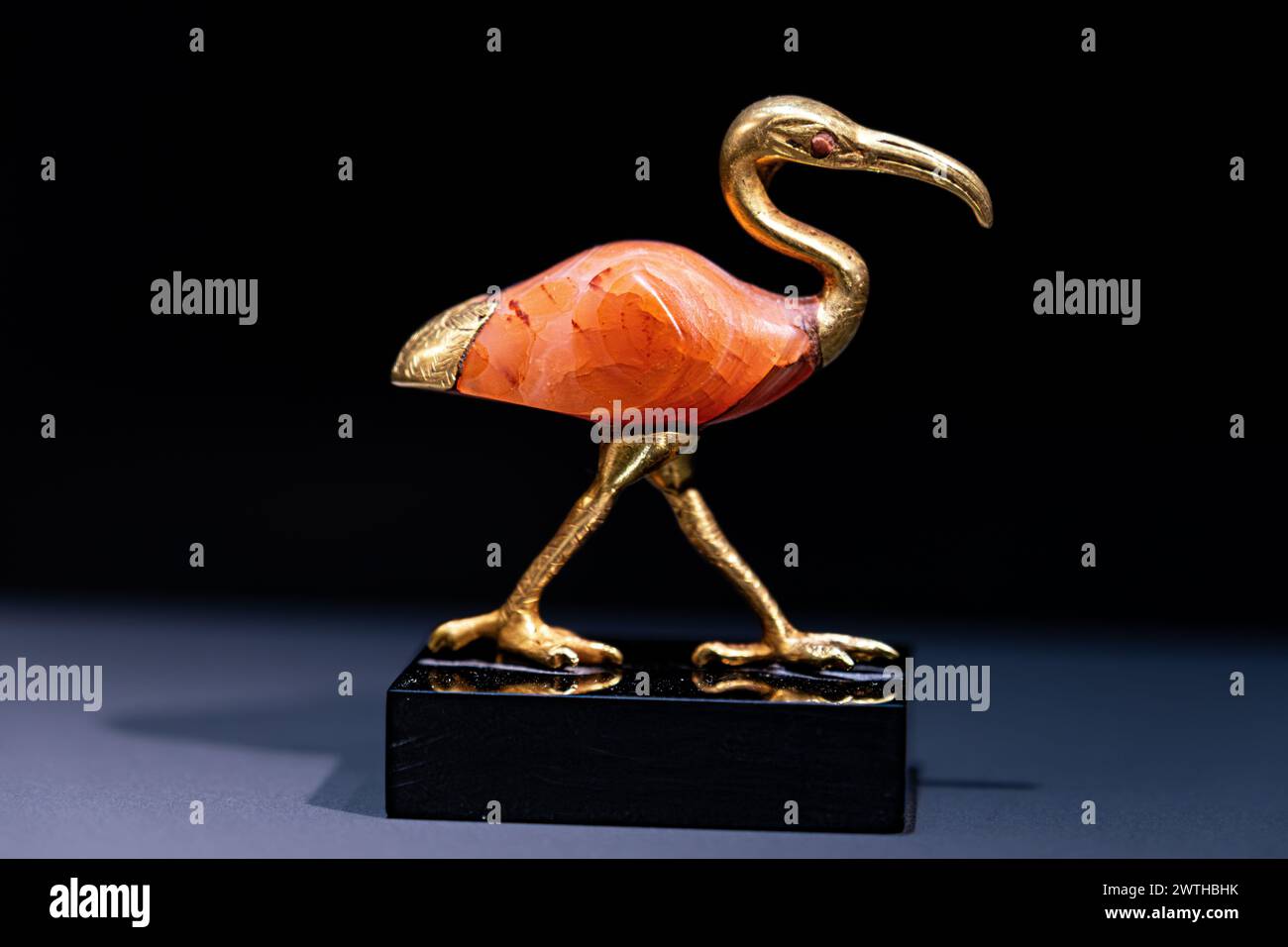 A closeup of an Egyptian bird sculpture displayed in a museum Stock ...