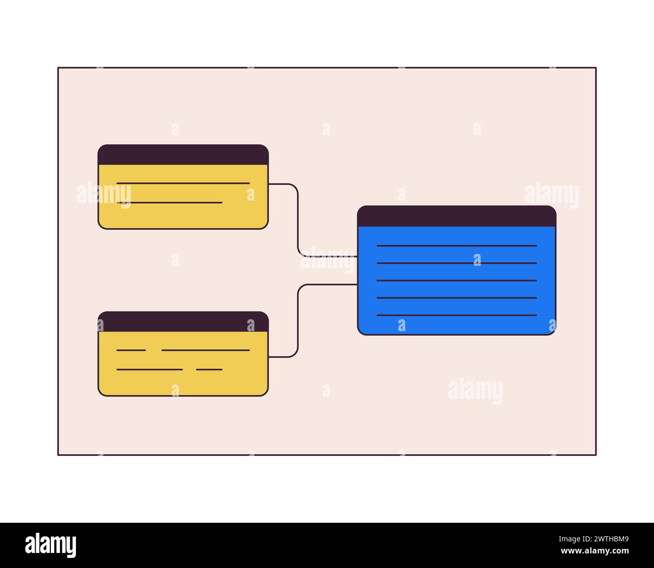 Information blocks scheme 2D linear cartoon objects Stock Vector Image & Art - Alamy