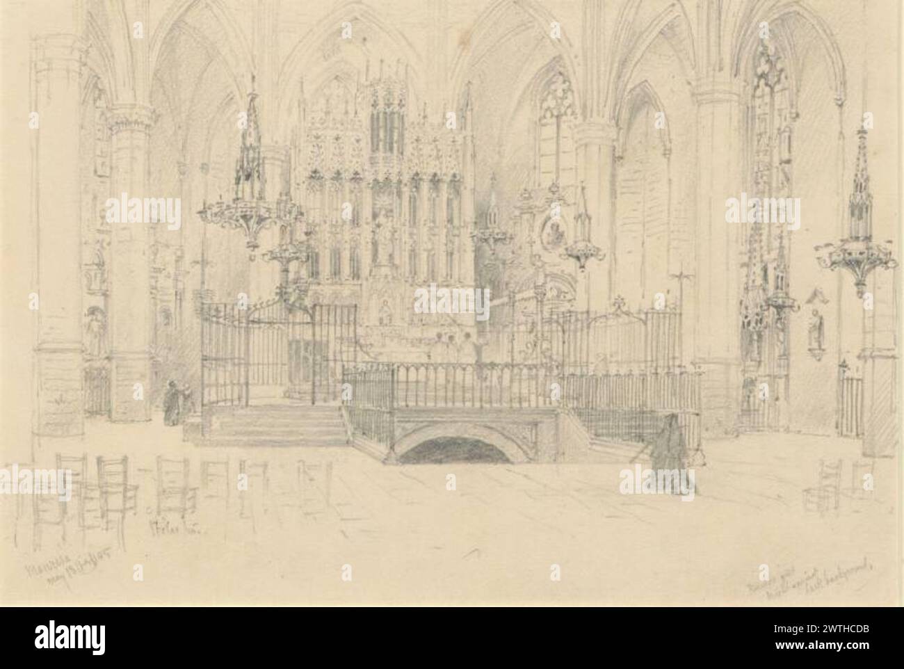 Typical gothic cathedral sketch hi-res stock photography and images - Alamy