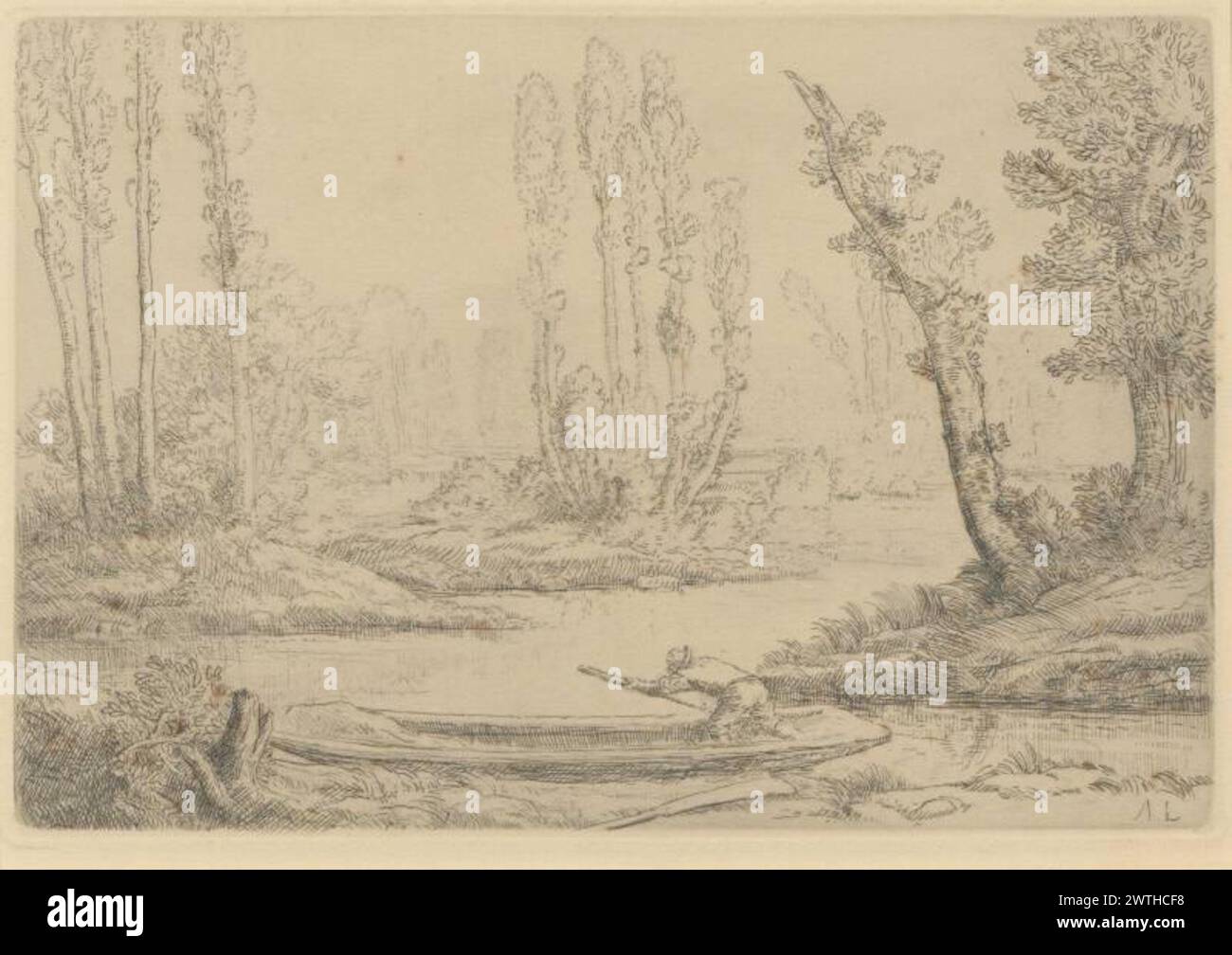 River Scene With Trees Alphonse Legros (Dijon, France, 1837 - 1911 ...