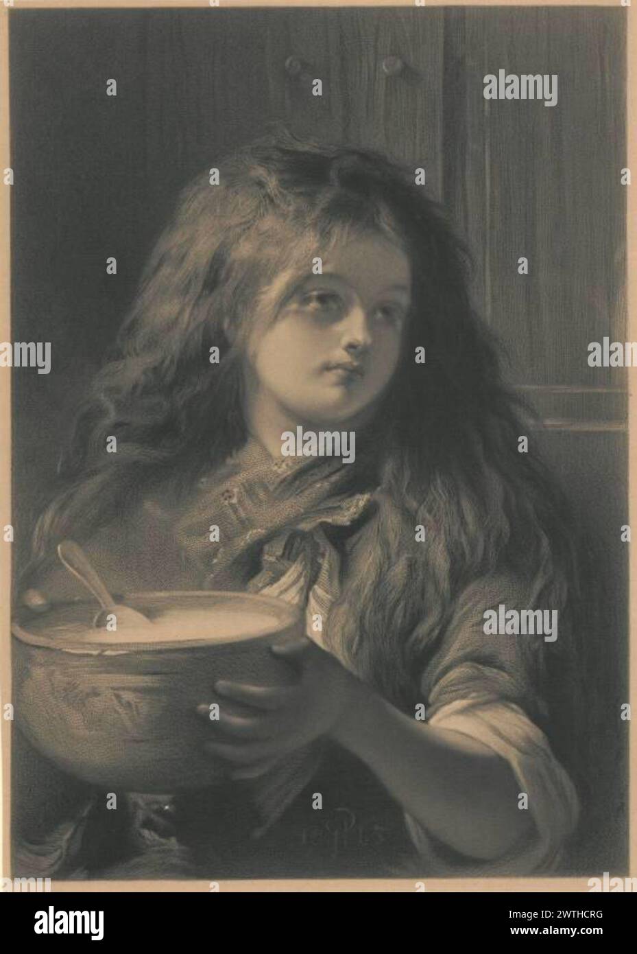 Girl With Bowl of Porridge Thomas Oldham Barlow (Oldham, England, 1824 ...