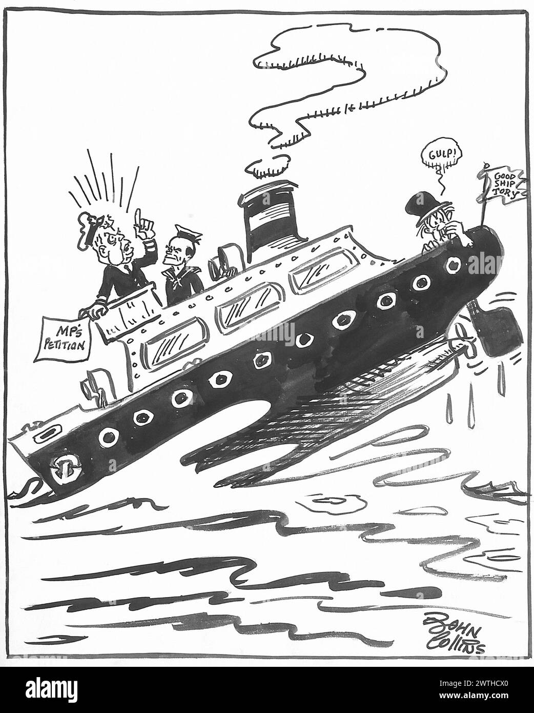 Cartoon - "No, No, It's the Ship Goes Down with the Captain". John ...