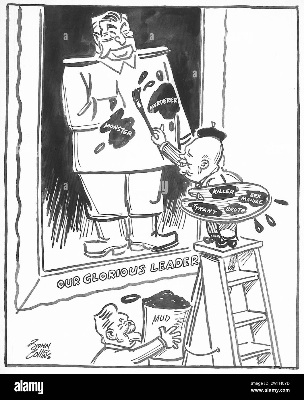 Cartoon - Retouching the Portrait. John Collins (1917-2007 Stock Photo ...