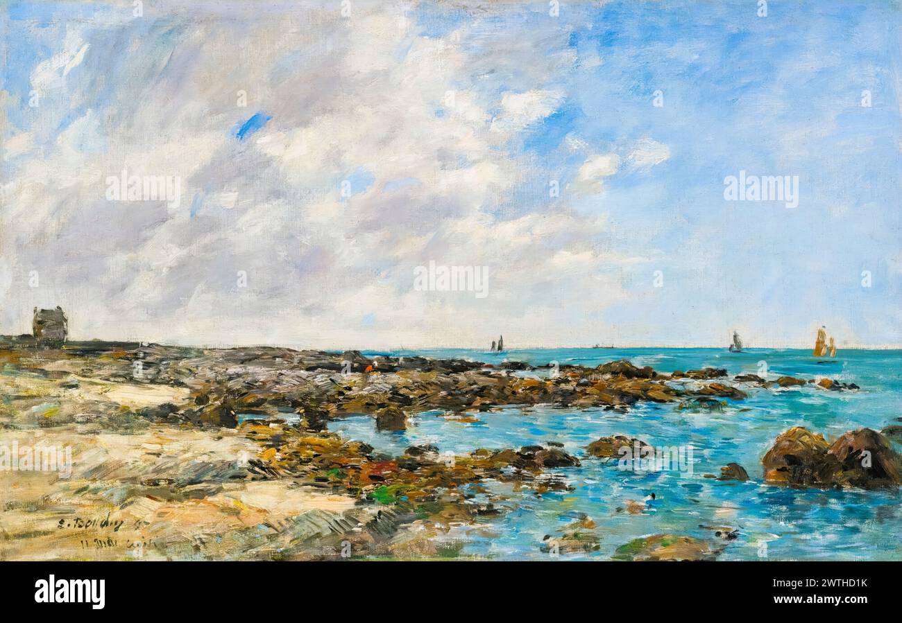 Eugène Boudin, Le Croisic, Bord De Mer, landscape painting in oil on ...