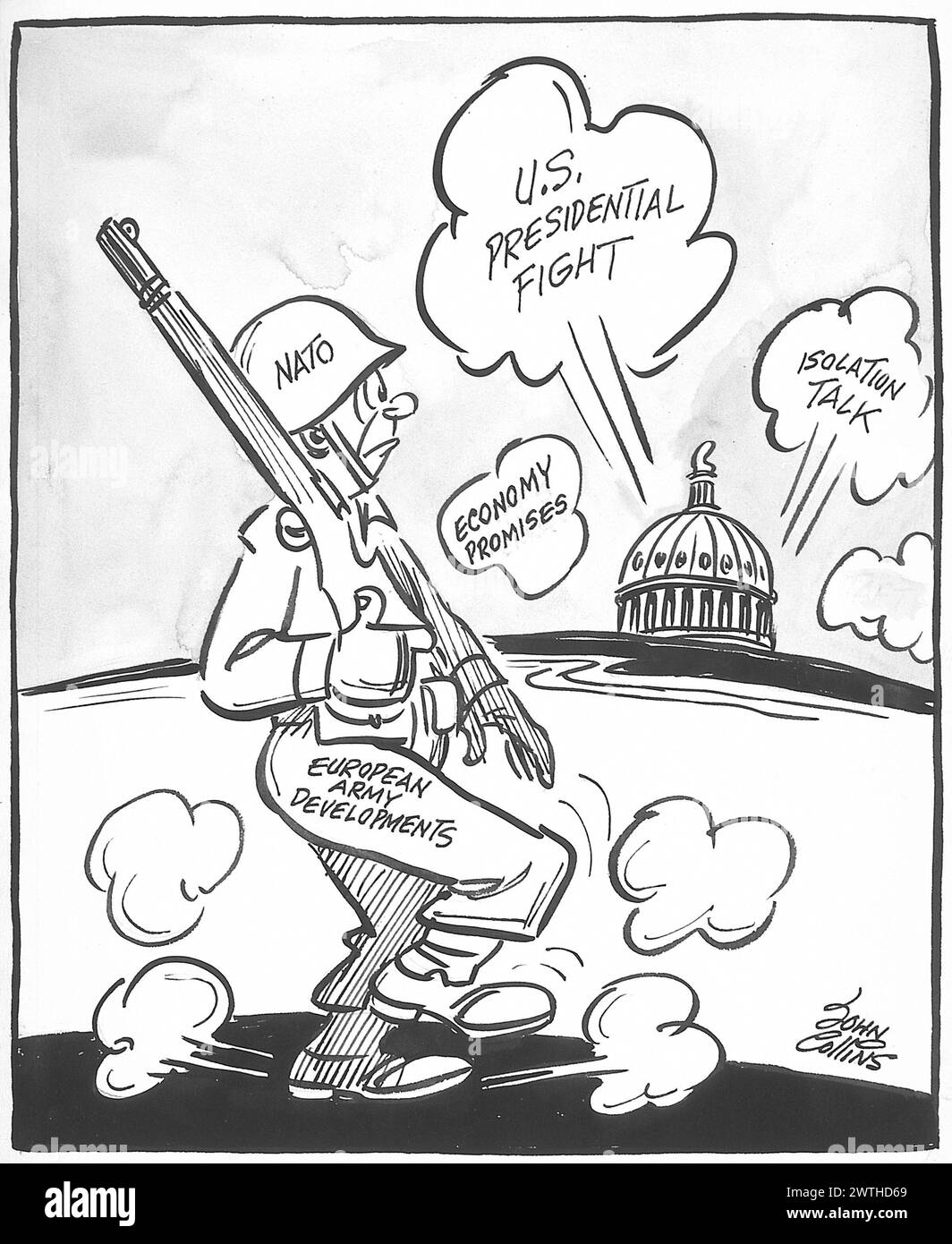 Cartoon - Marking Time. John Collins (1917-2007 Stock Photo - Alamy