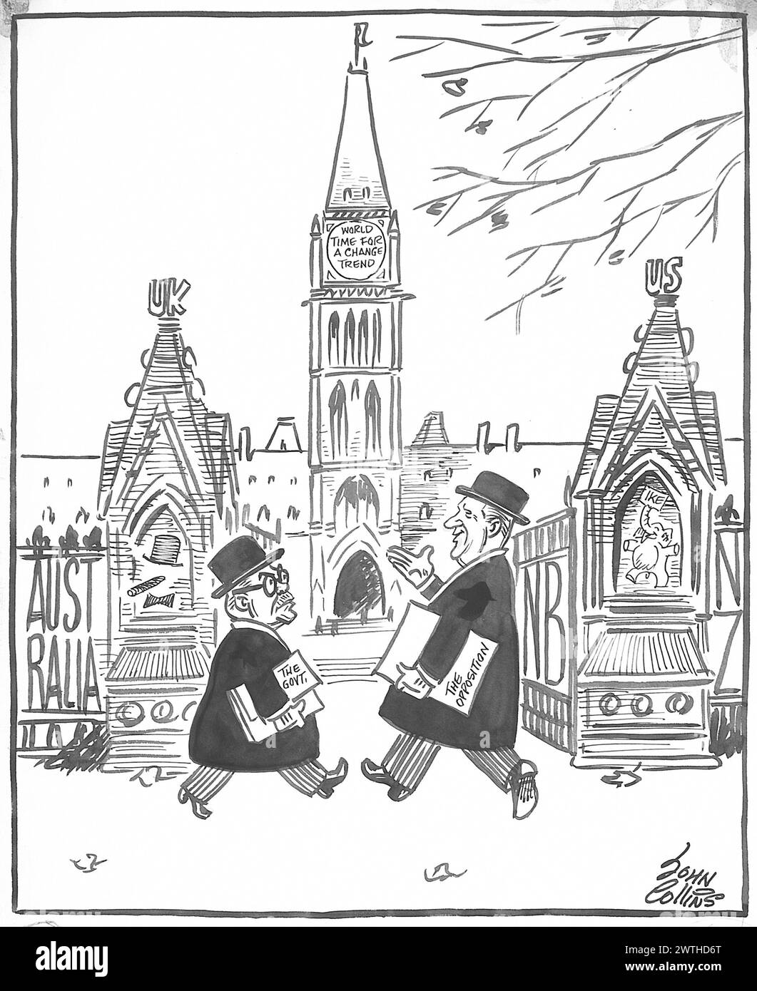 Cartoon - "How the Old Place Has Changed". John Collins (1917-2007 ...
