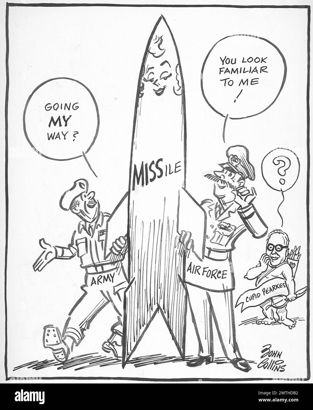 Cartoon - Miss Defence of the Future. John Collins (1917-2007 Stock ...