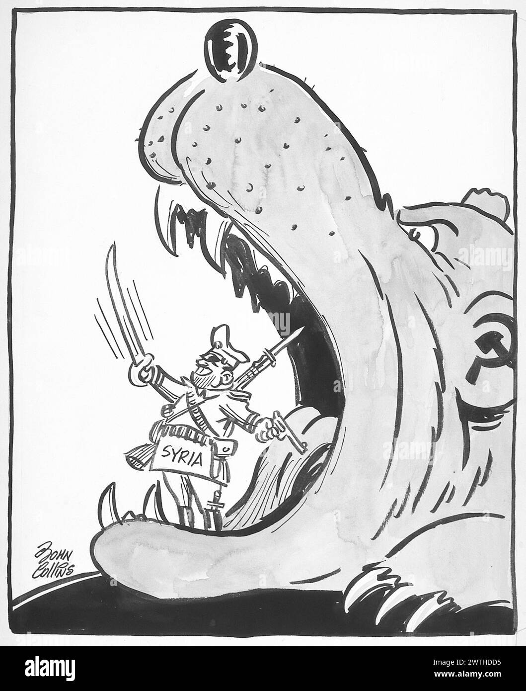 Cartoon - Armed to the Teeth. John Collins (1917-2007 Stock Photo - Alamy