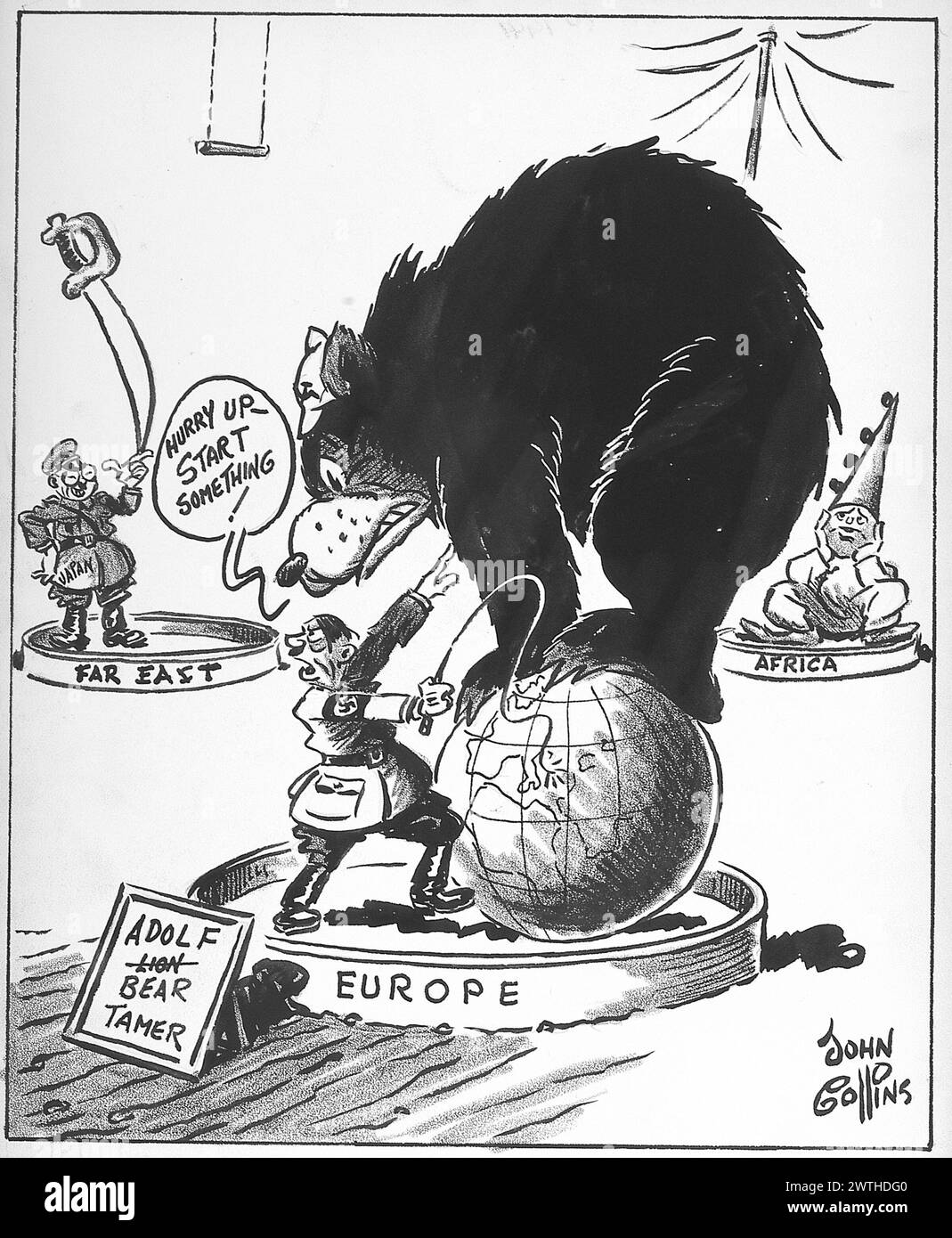 Cartoon - Three Ring Circus. John Collins (1917-2007 Stock Photo - Alamy