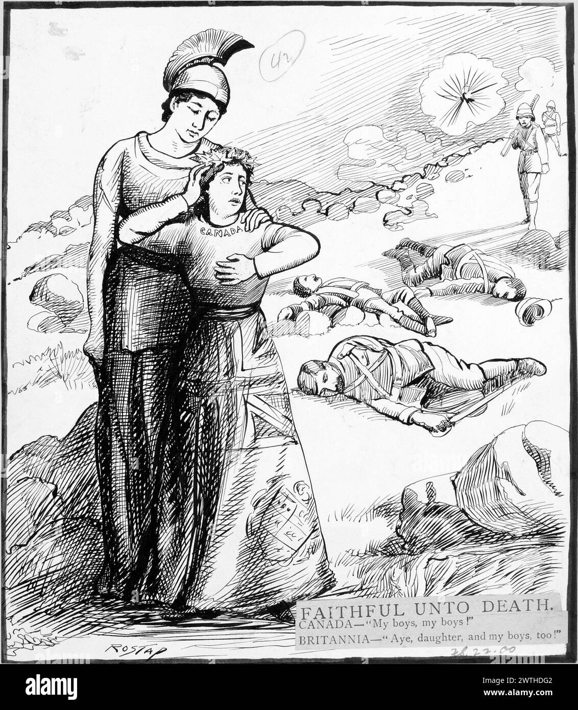 Cartoon - Faithful Unto Death Rostap (1866-1949 Stock Photo - Alamy