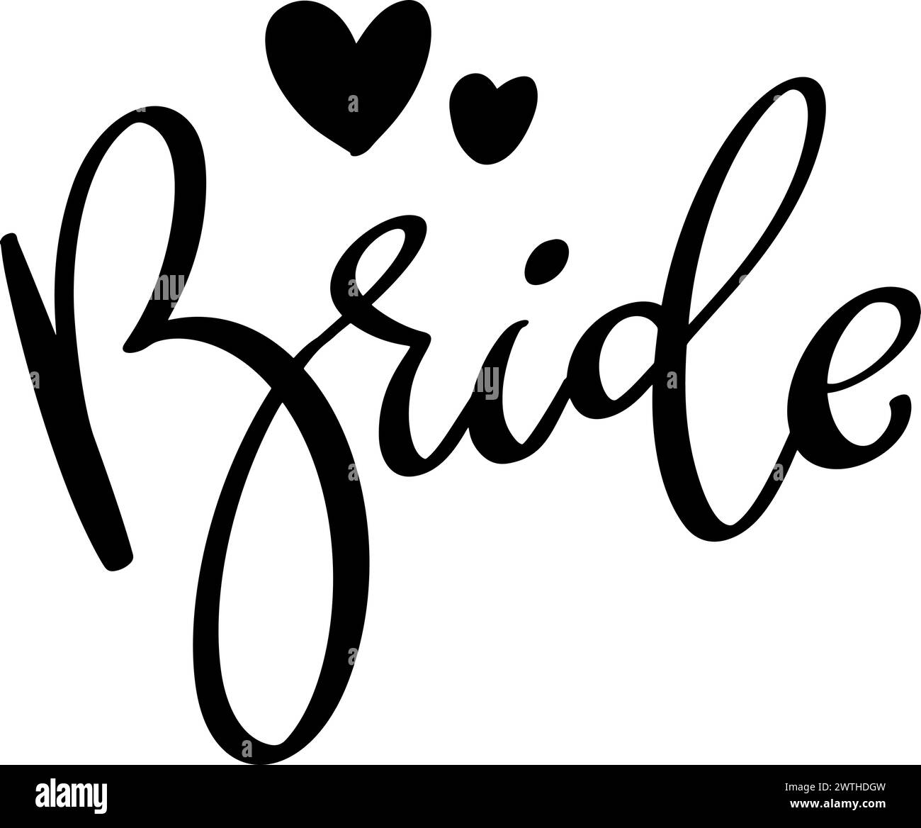 Bride. Lettering phrase isolated on white background. Vector ...