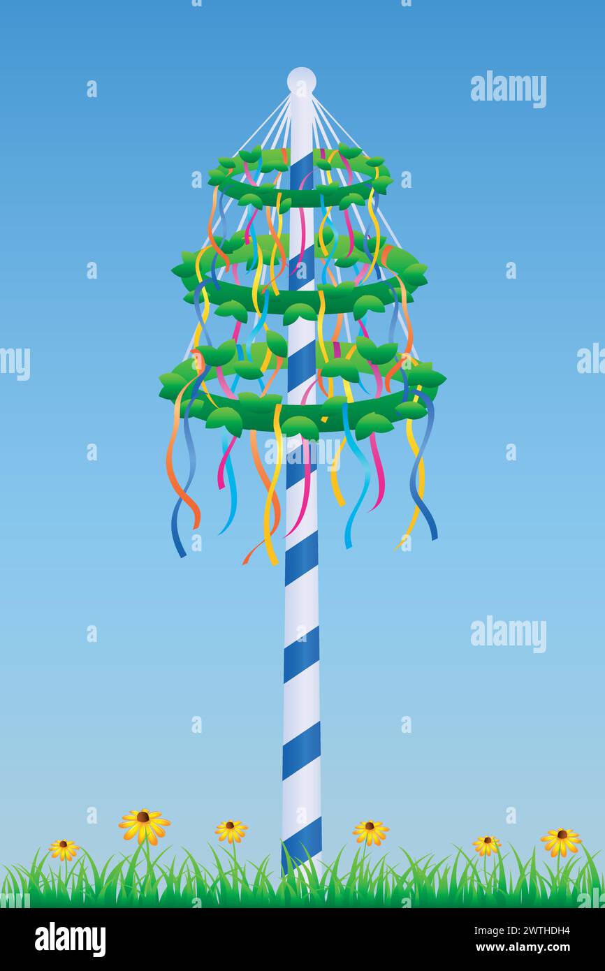 Maypole illustration Stock Vector Images - Alamy