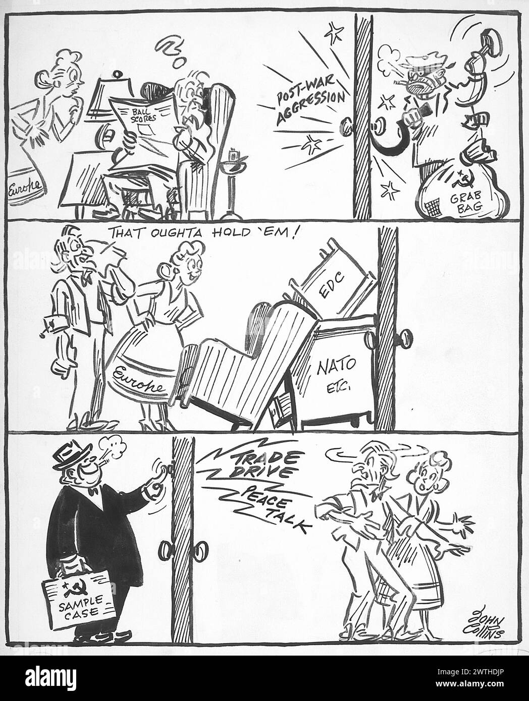 Cartoon - Trying to Get in the Back Door. John Collins (1917-2007 Stock ...