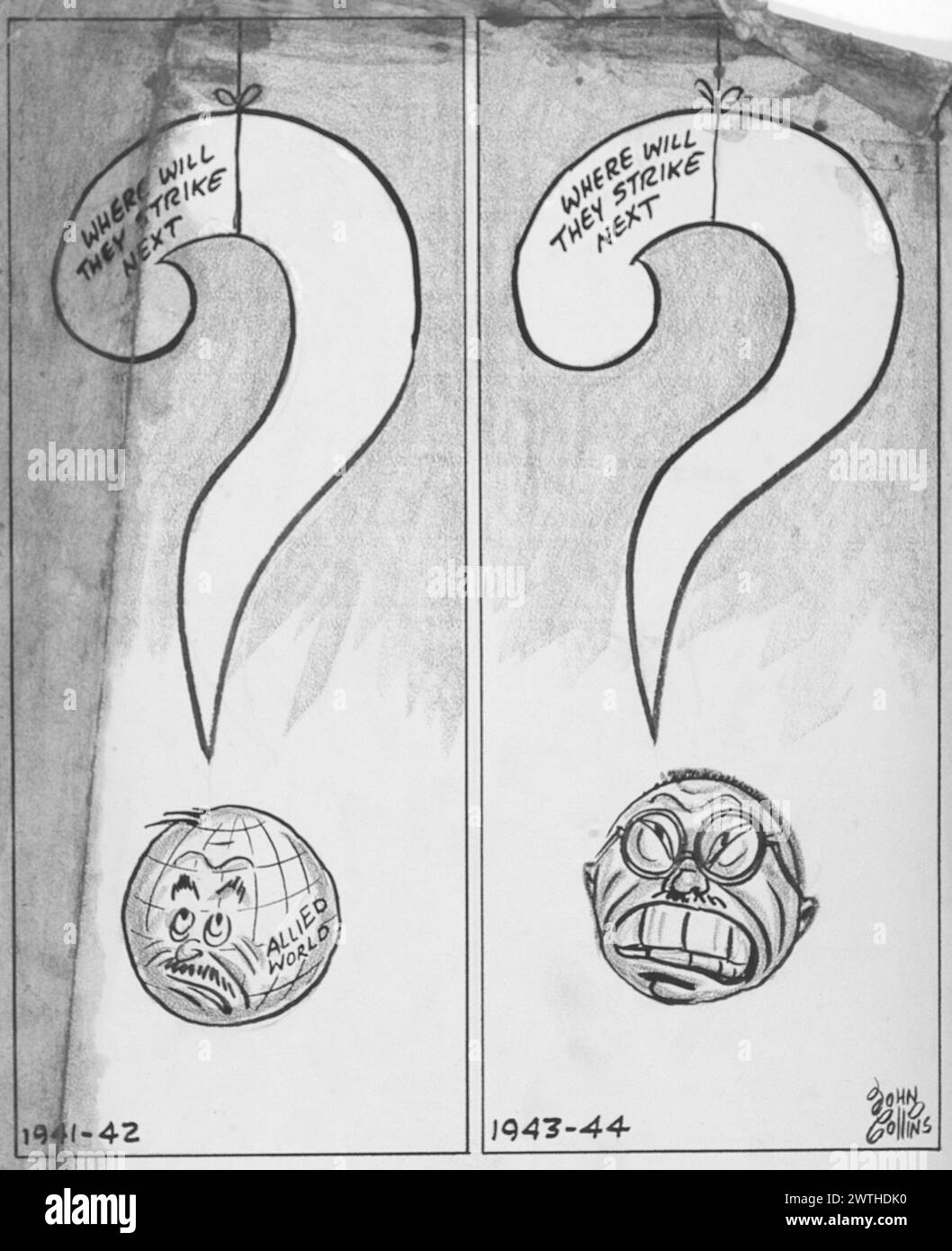 Cartoon - Damocles in the Pacific. John Collins (1917-2007 Stock Photo ...