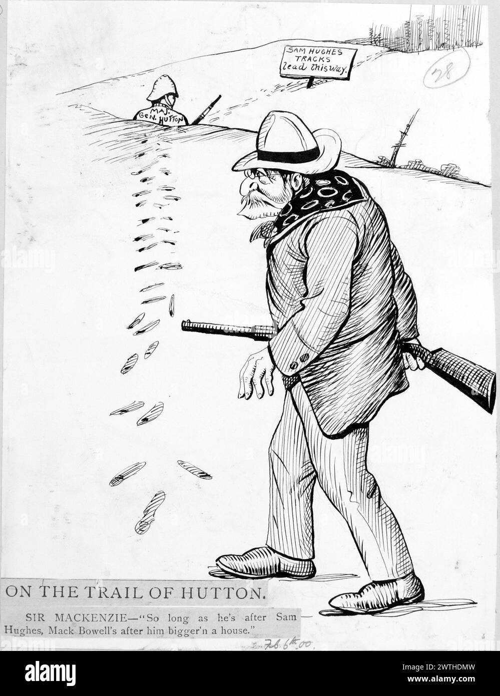 Cartoon - On the Trail of Hutton Rostap (1866-1949 Stock Photo - Alamy