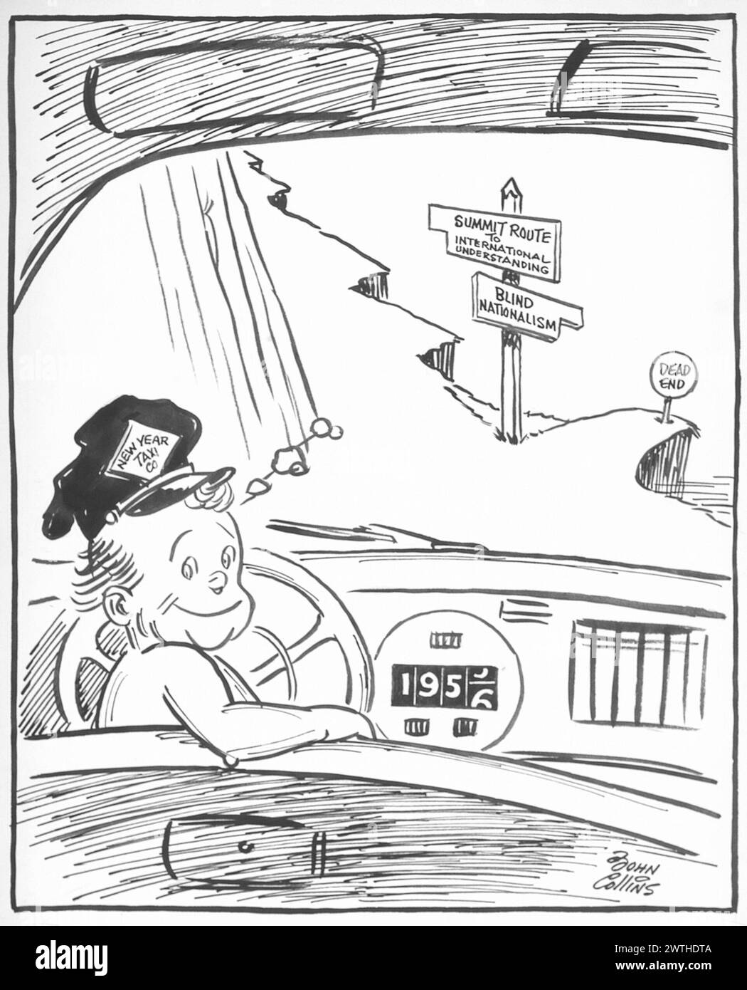 Cartoon - Where To ?. John Collins (1917-2007 Stock Photo - Alamy
