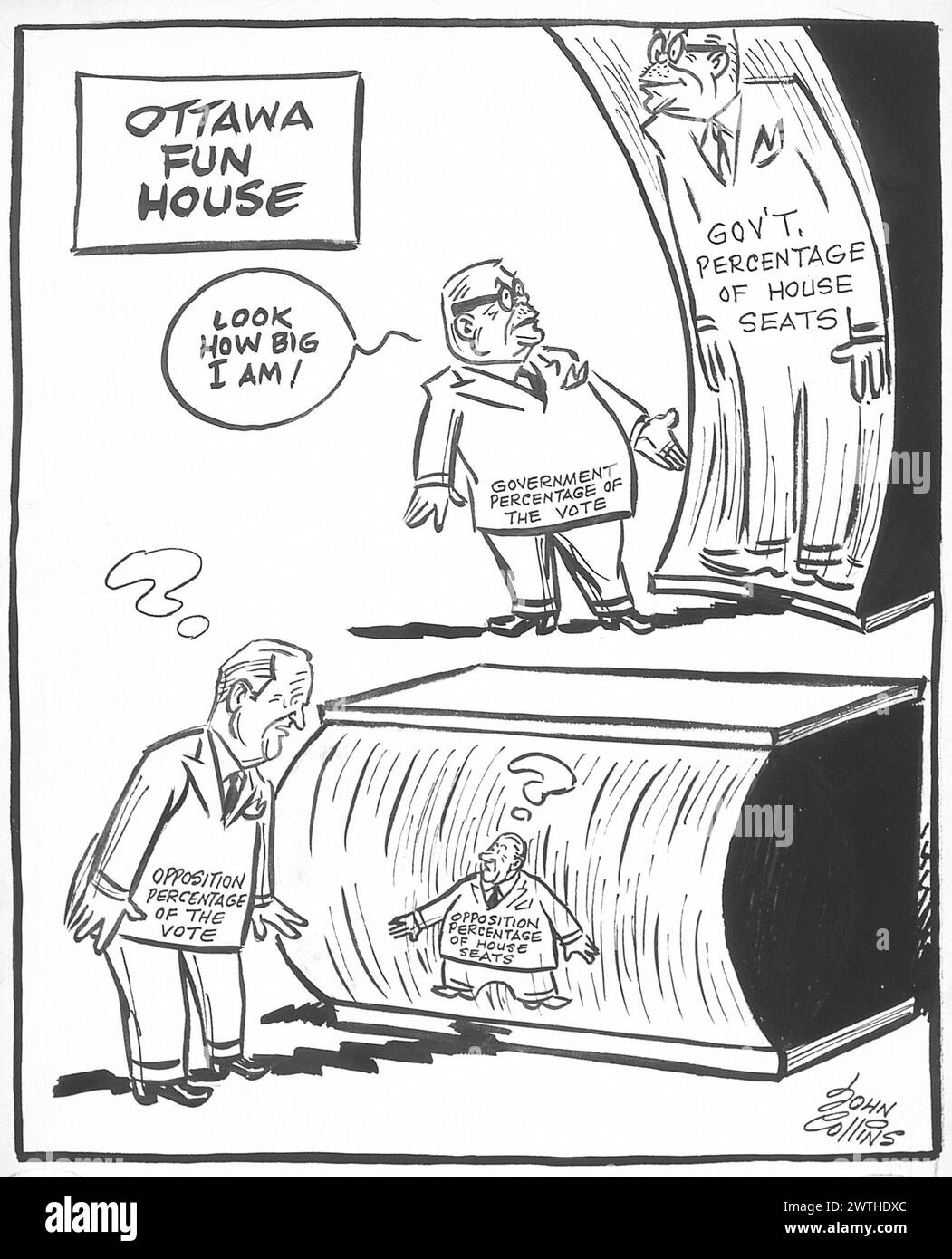 Cartoon - The Distorting Mirrors. John Collins (1917-2007 Stock Photo ...